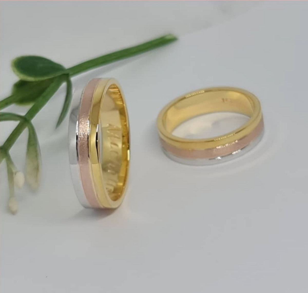 Haven Tri Color Wedding Ring – Via's Handcrafted Jewels